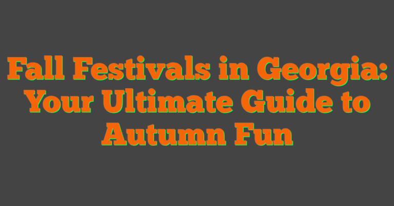 Fall Festivals In Georgia: Your Ultimate Guide To Autumn Fun