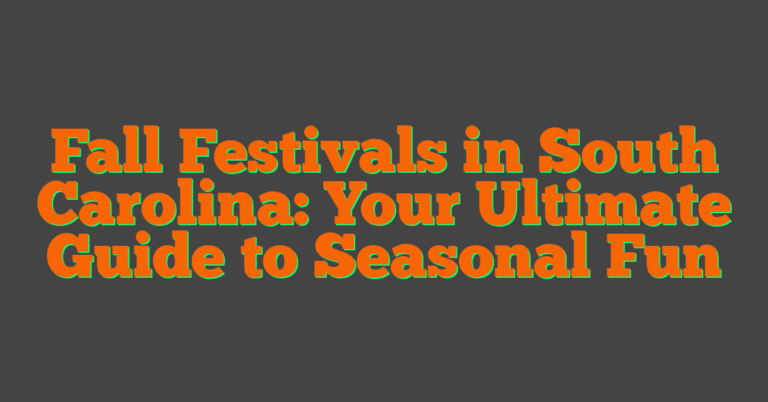 Fall Festivals In South Carolina: Your Ultimate Guide To Seasonal Fun